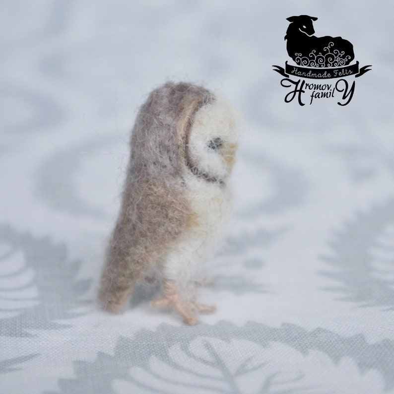 Owl Tiny Needle Felted Bird Owl Dollhouse Miniature Owl - Etsy
