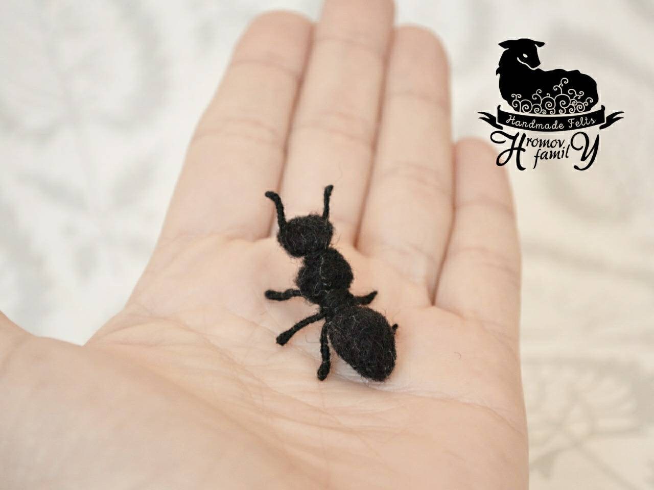 Felted Tiny Ant Needle Felted Mini Ant Beetle Miniature - Etsy