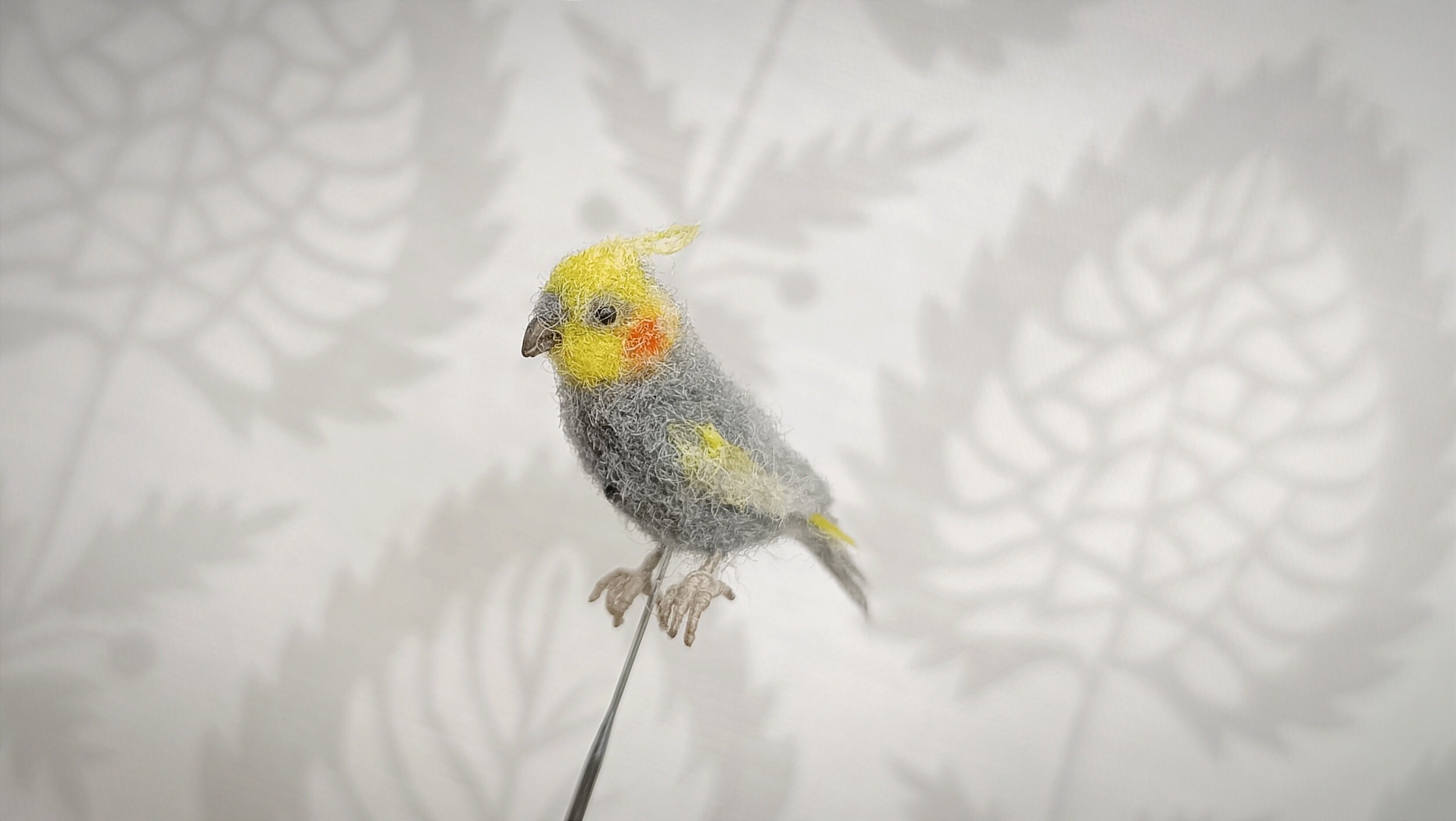 Corella Parrot Miniature, Felted Mini Bird, Collectible Dollhouse ...