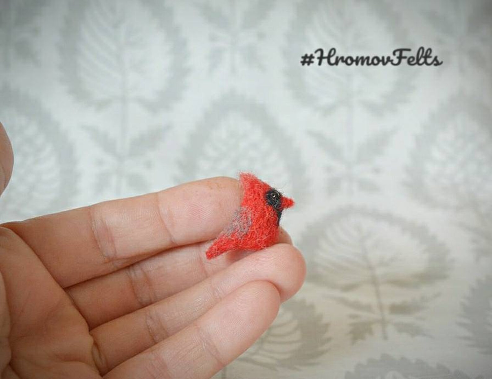 Tiny Cardinal Felted Bird Tiny Collectible Little Bird | Etsy