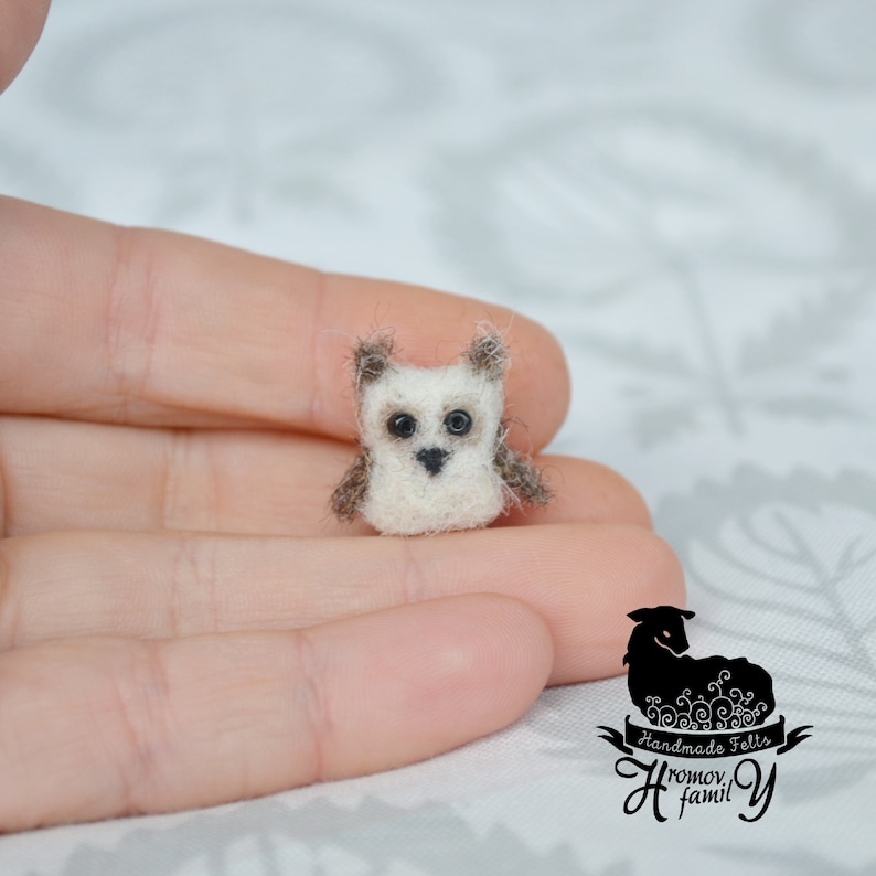 Owl Tiny Needle Wool Felted Owl Lover Gift OOAK Cute Owlet - Etsy