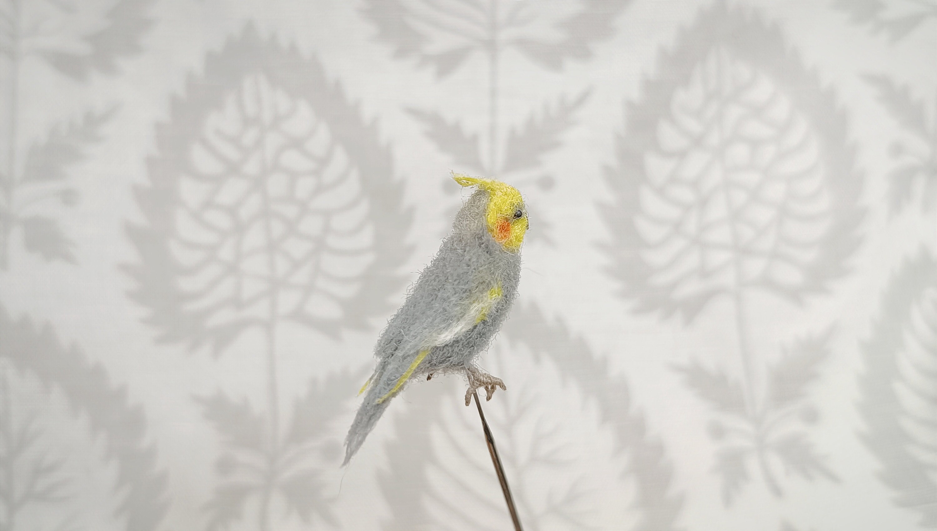 Corella Parrot Miniature, Felted Mini Bird, Collectible Dollhouse ...