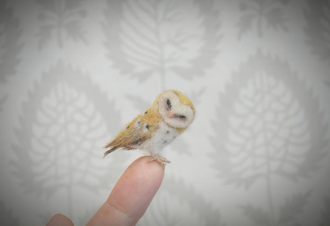 Owl, Tiny Needle Felt Owlet, Dollhouse Miniature, Owl Lover Gift, OOAK ...