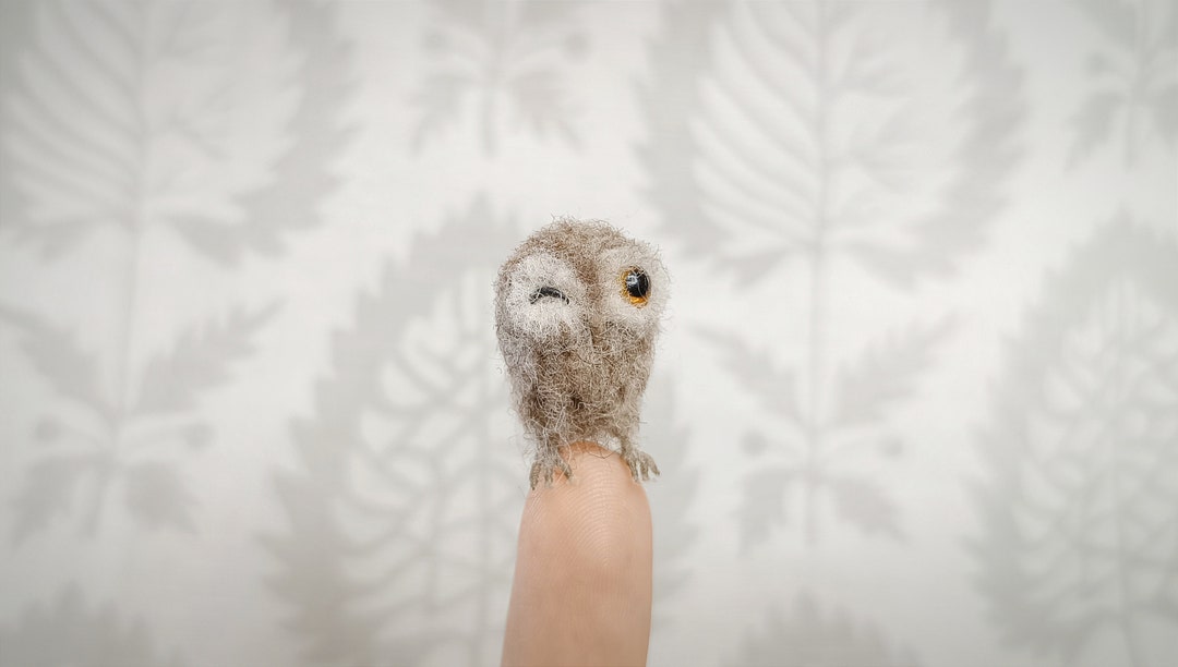 Needle Felted Micro Owl, Miniature Dollhouse Sculpture - Etsy