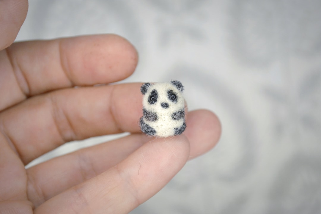 Felted Miniature Panda Bear, Dollhouse Micro Sculpture - Etsy
