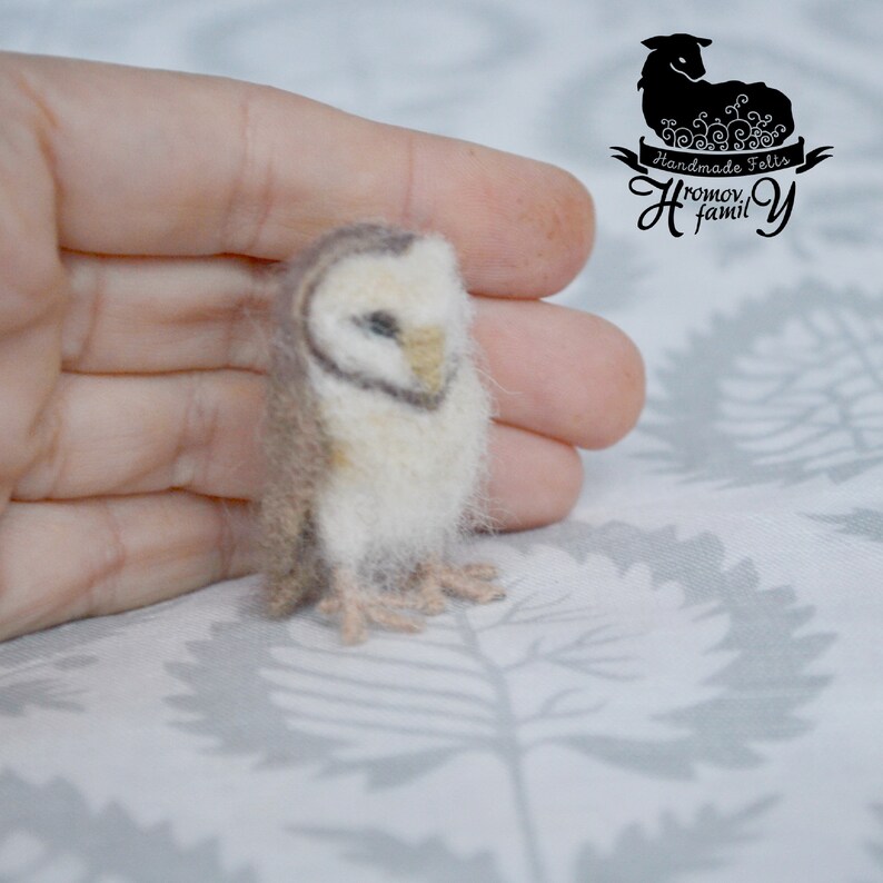 Owl Tiny Needle Felted Bird Owl Dollhouse Miniature Owl - Etsy
