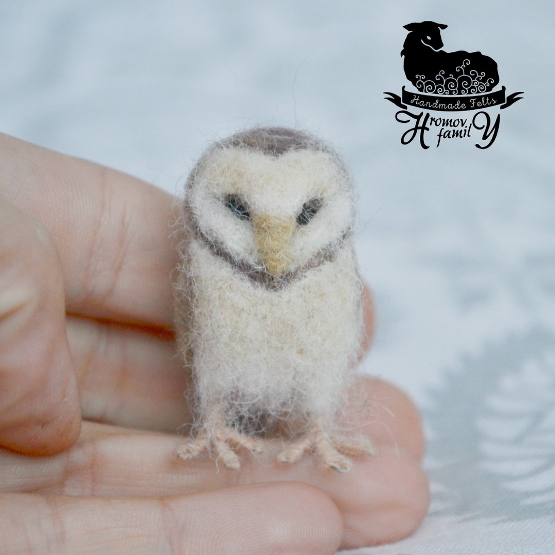Owl Tiny Needle Felted, Bird Owl Dollhouse Miniature, Owl Lover Gift ...