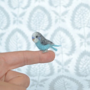 Parrot Felted Miniature, Tiny Felted Blue Budgerigar, Needle Felted ...