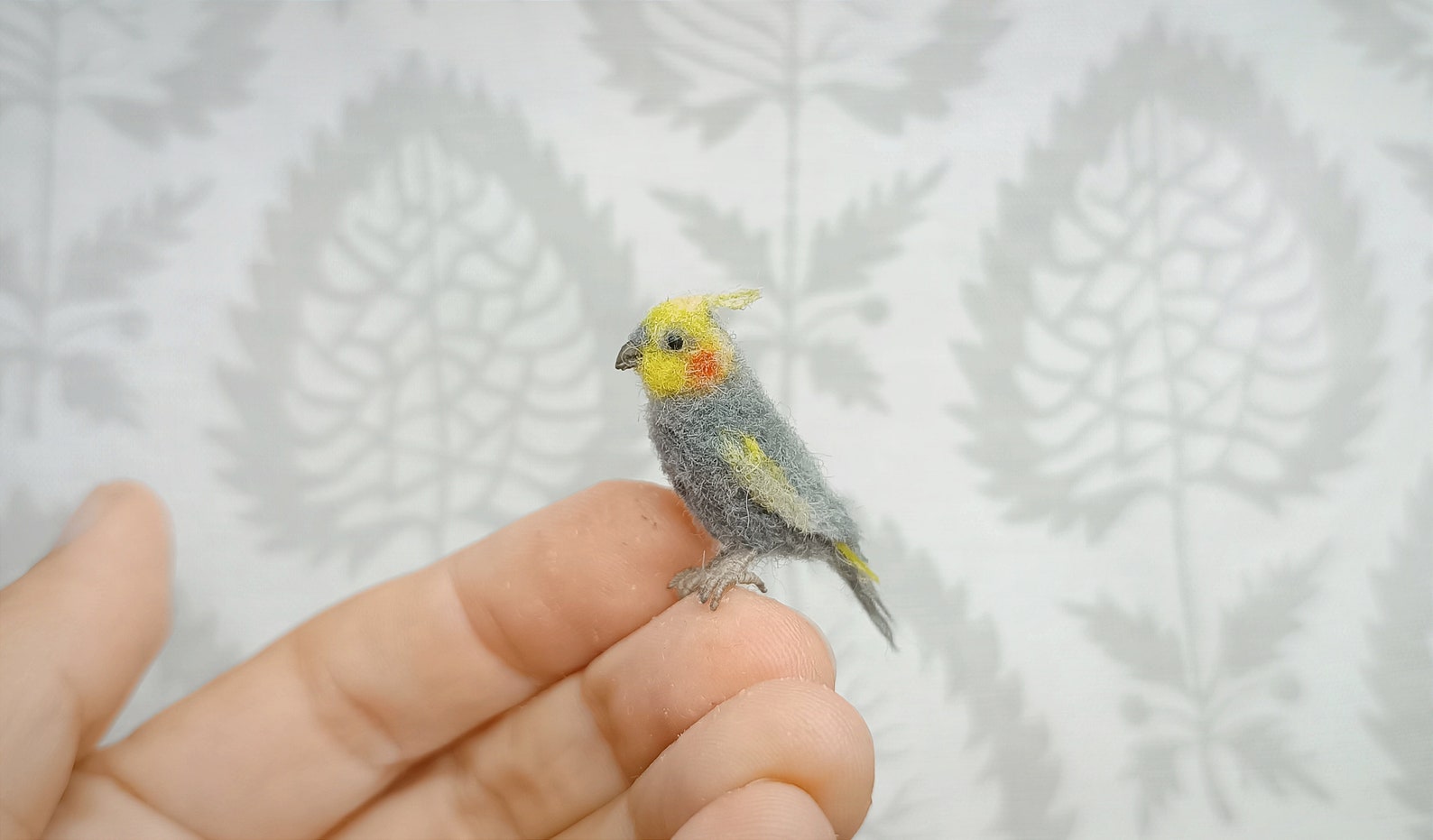 Corella Parrot Miniature, Felted Mini Bird, Collectible Dollhouse ...