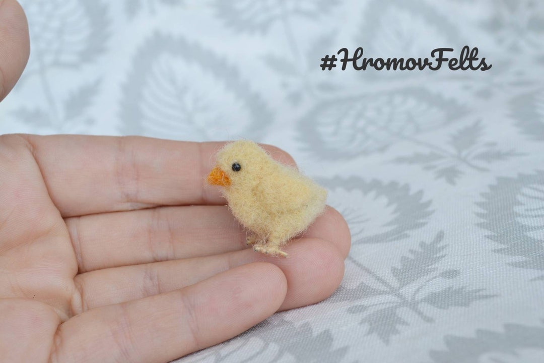 Needle Felted Chick, , Felted Farm Animals, Tiny Hen, Collectible ...
