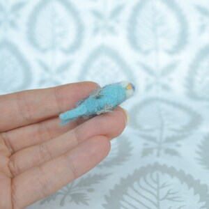 Parrot Felted Miniature, Tiny Felted Blue Budgerigar, Needle Felted ...
