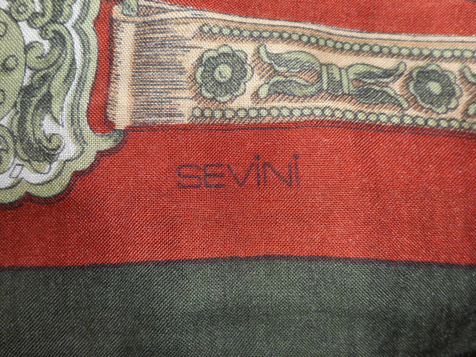 Vintage Sevini Scarf Green Rusty Regal Baroque Design Scarf - Etsy