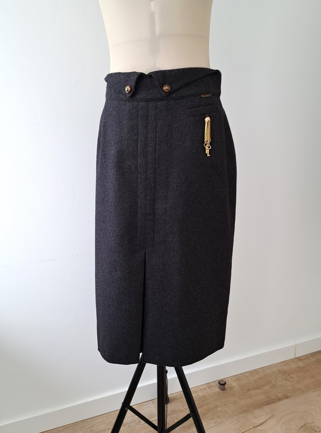 Geiger Vintage Black Skirt, Pure Wool, Made in Austria, Size L A-line ...