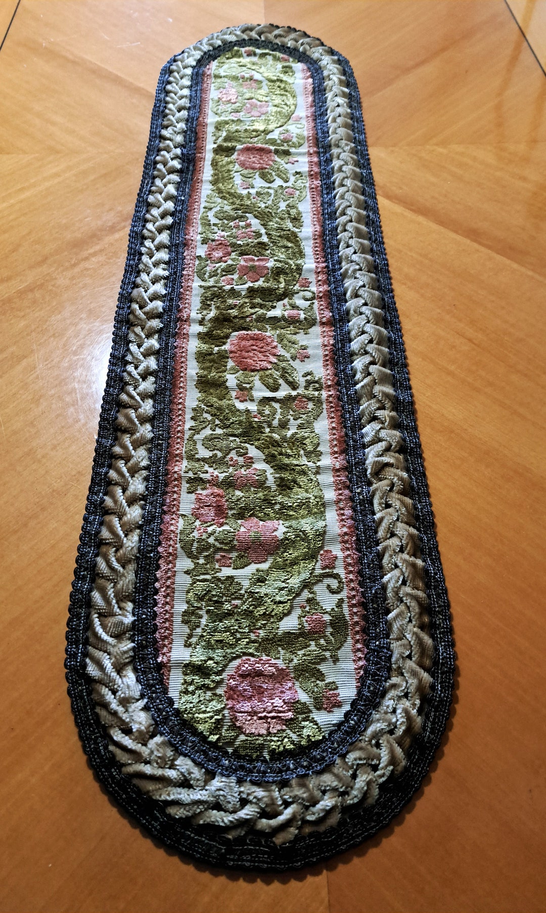 Vintage Velvet Tapestry Table Runner Tapestry Table Runner With Trim ...