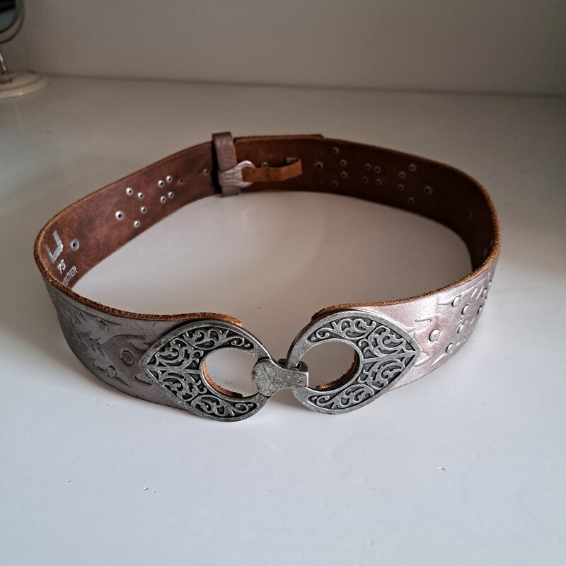 Stamped Leather Belt - Etsy