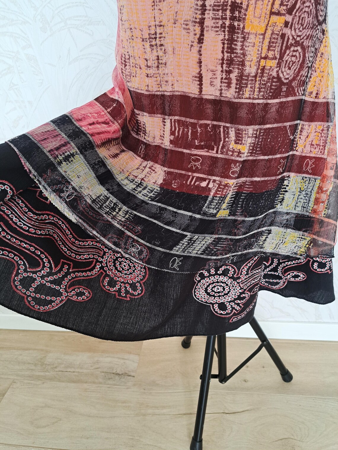 Vintage Save the Queen Silk Dress, Multicolor Artistic Design, Unique ...