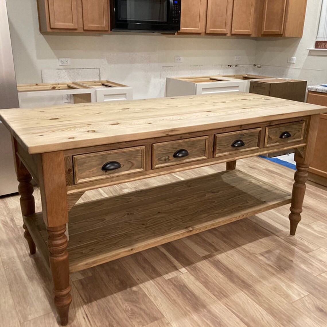 Kitchen Island Farmhouse Kitchen Table Reclaimed Wood - Etsy