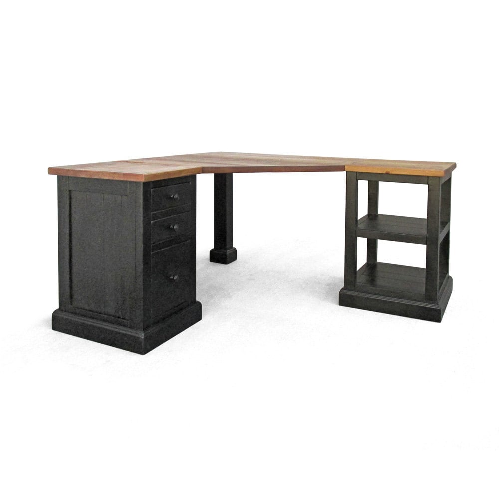 Desk Corner Desk Reclaimed Wood File Cabinet Bookshelf - Etsy