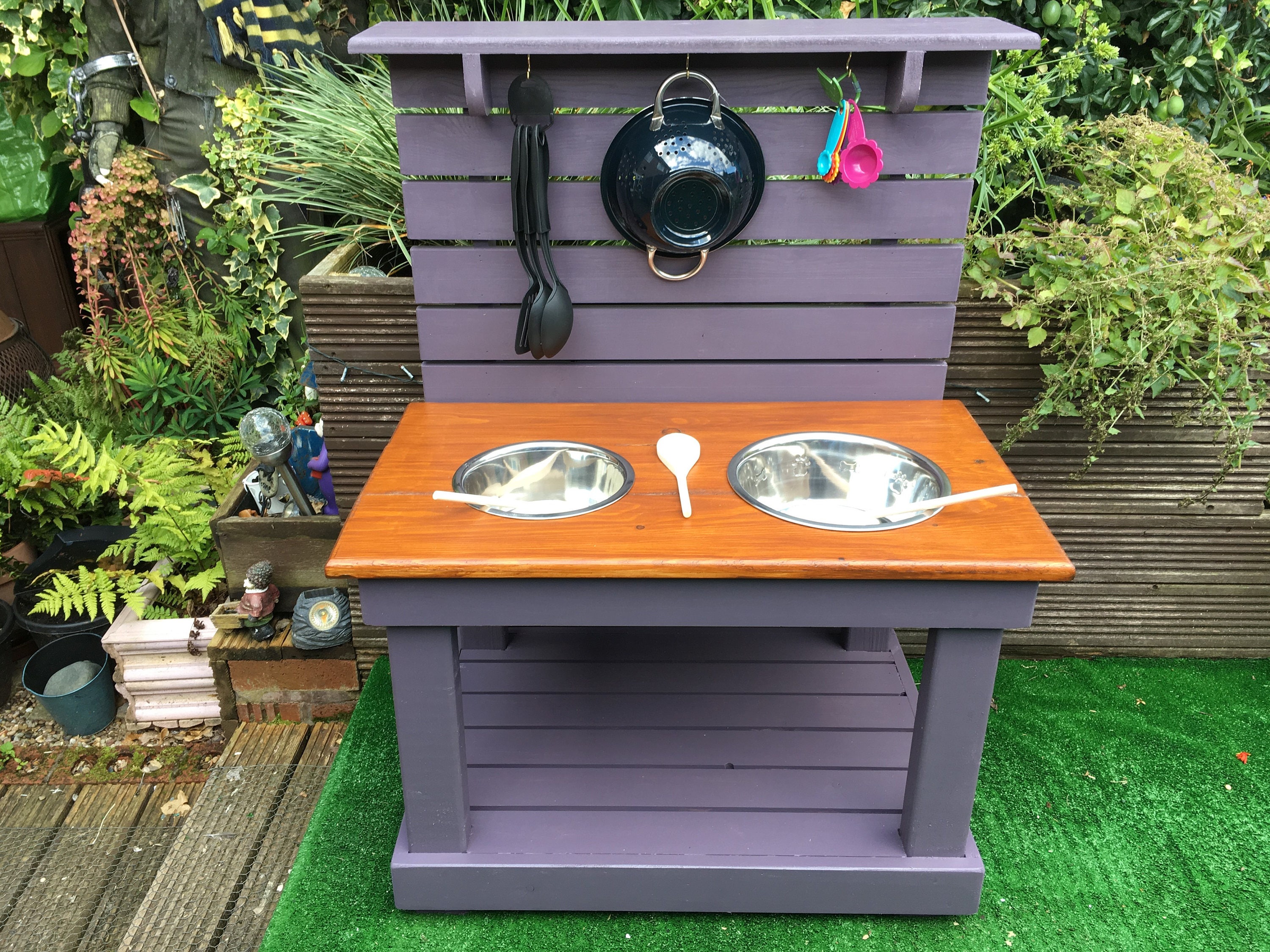 Mud Kitchen Children's Outdoor Play Furniture - Hand Made From Wood ...
