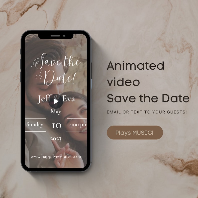 Animated Save the Date Wedding Video Animated Wedding - Etsy