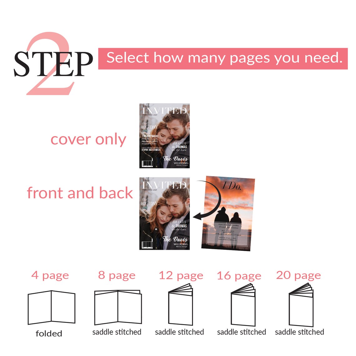 Wedding Magazine Invitations Red Wedding Invitations - Etsy