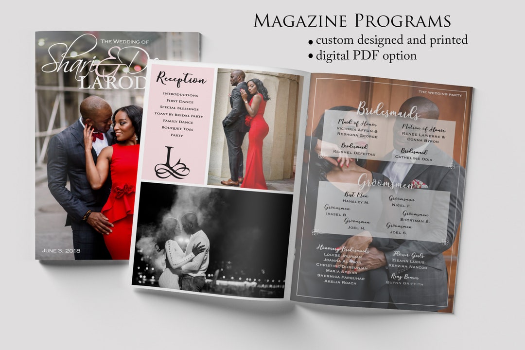 Template-minimalist Wedding Magazine Program Template | Editable ...