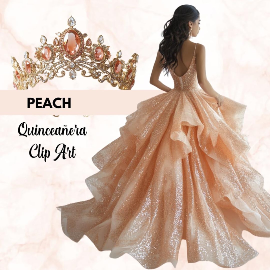Peach Quinceañera Clip Art -- Elegant Mis Quince Años Images / DIY ...
