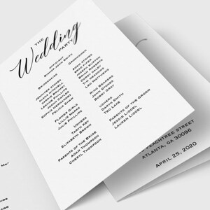 DIY Folded Printable Wedding Program Template - Instant Download ...
