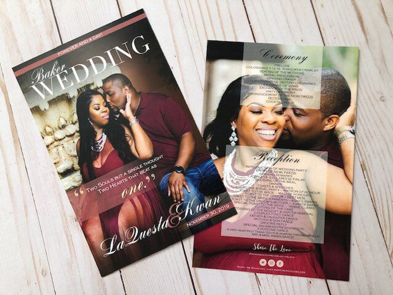 Wedding Magazine Program Custom Wedding Magazine - Etsy