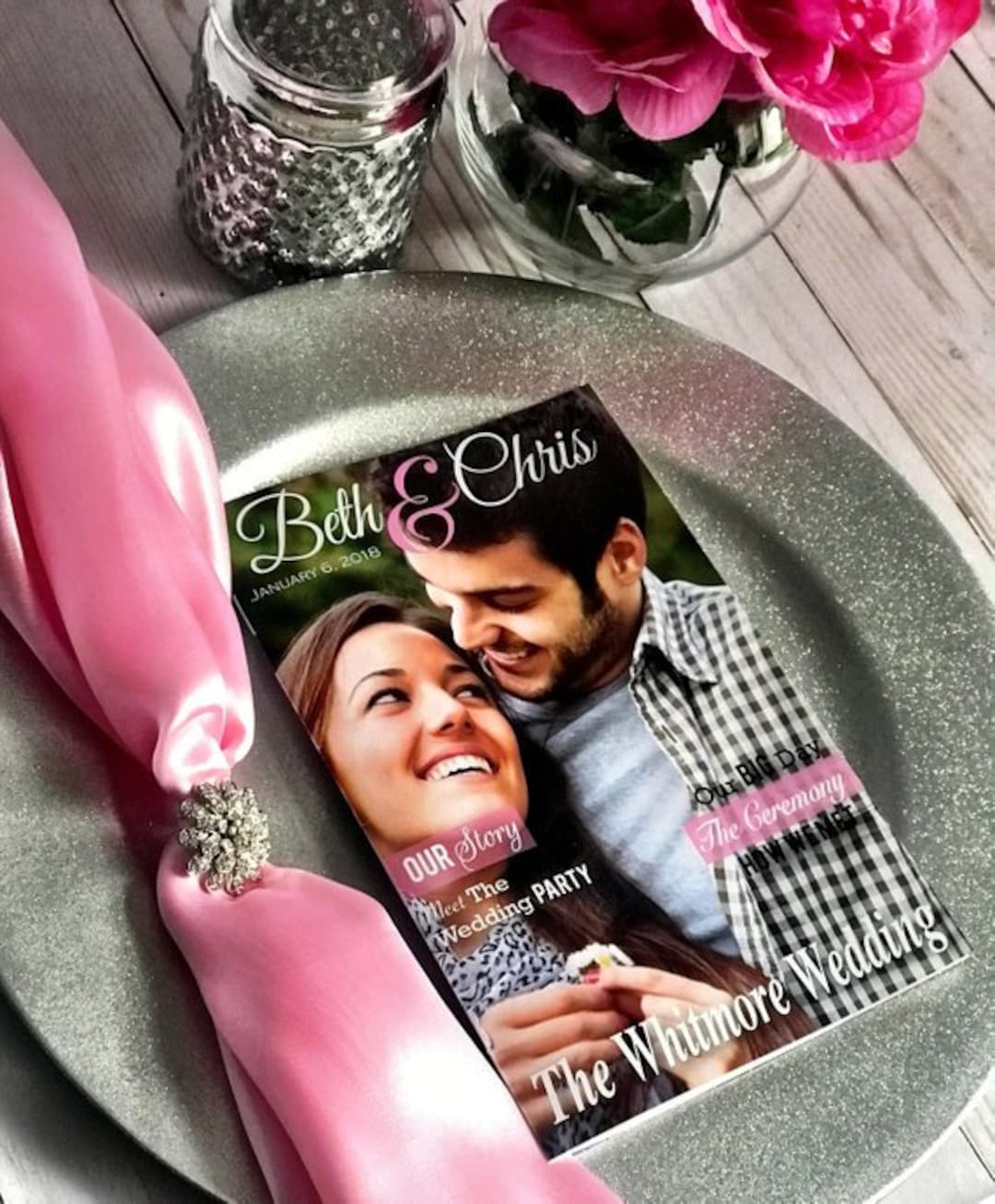 Minimalist Wedding Magazine Program Template | Editable Minimalist ...