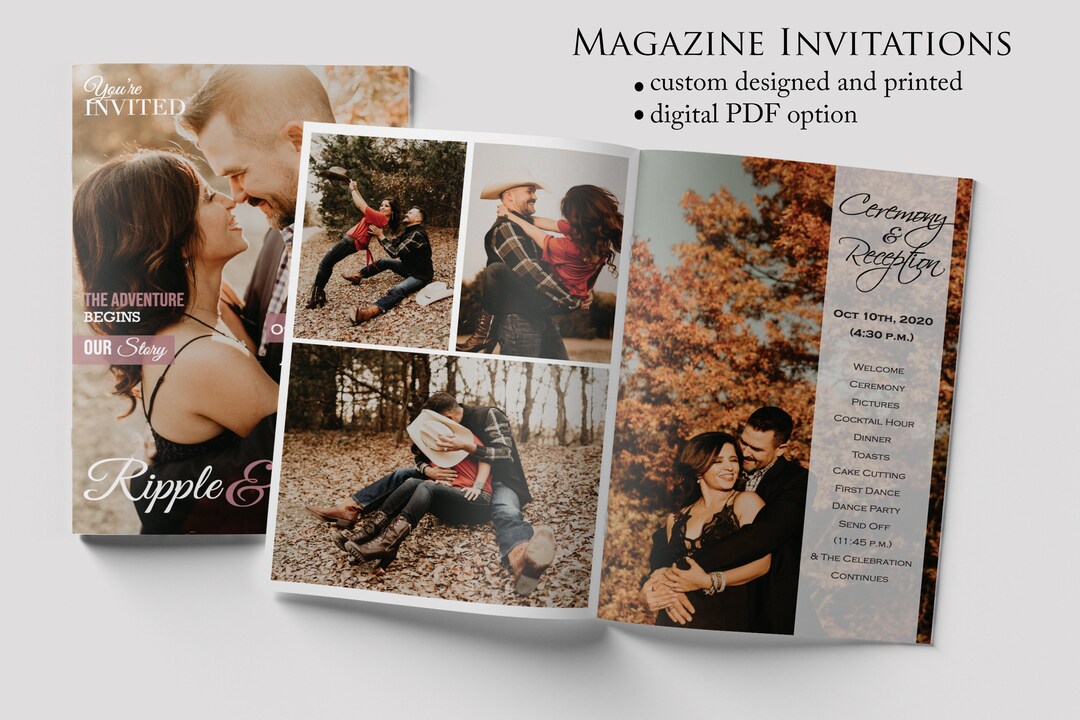 Minimalist Wedding Magazine Program Foldable Wedding Program - Etsy