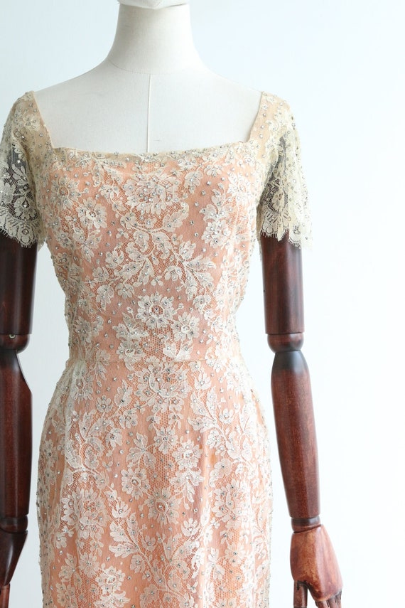 Vintage 1950's Howard Greer lace and rhinestone dress… - Gem