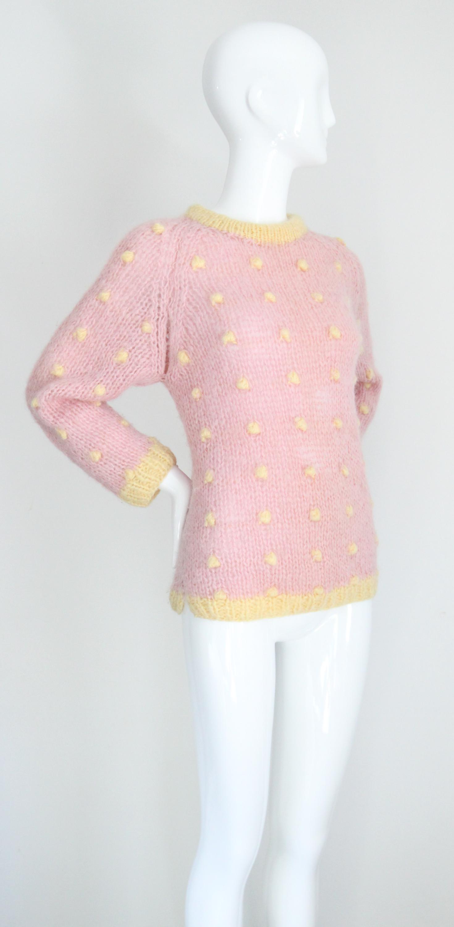 Vintage 1950's Mohair Jumper 1950's Pink Mohair Sweater Original 1950's ...