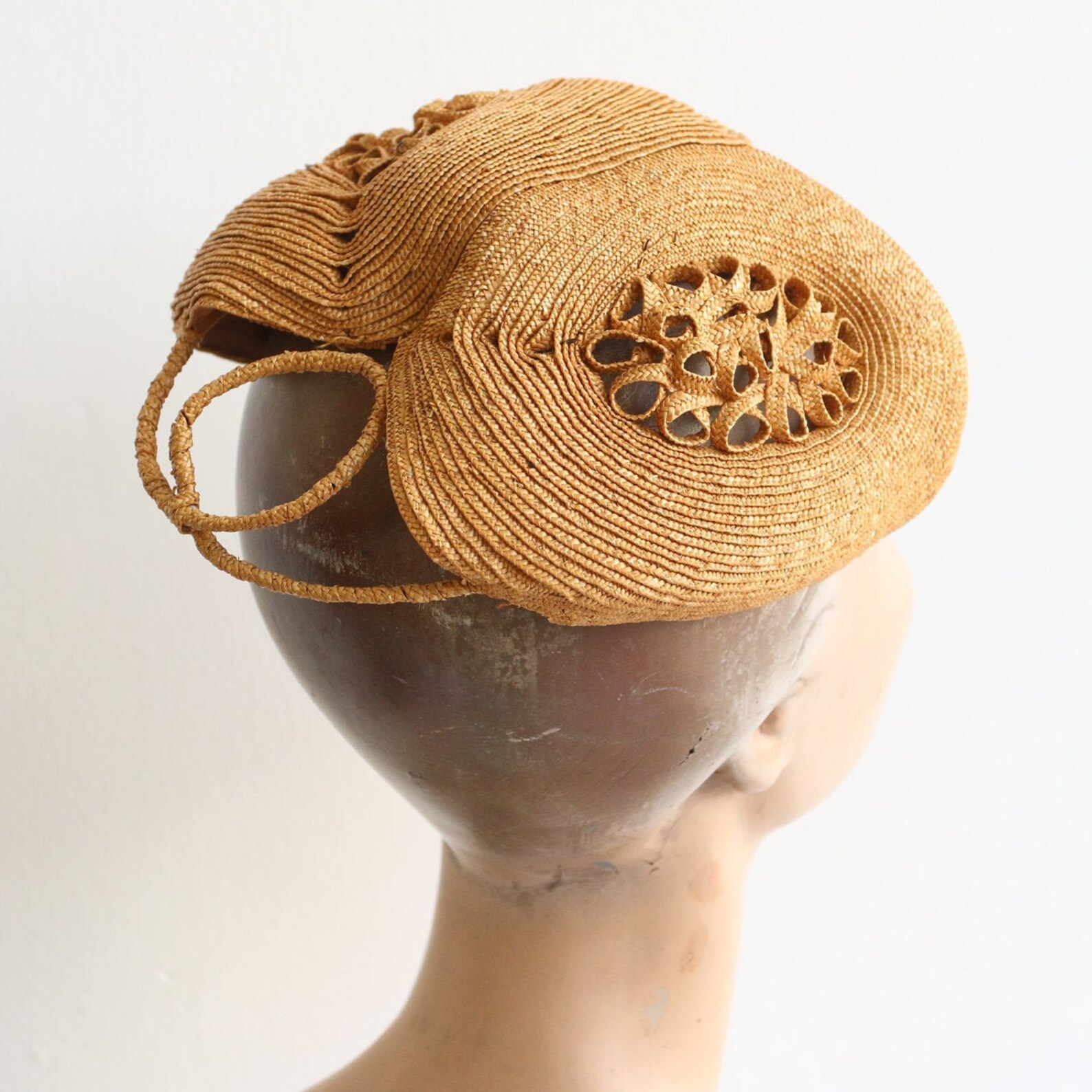 Vintage 1940's Calot Hat Vintage 1940's Straw Hat - Etsy