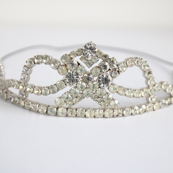 vintage 1950's tiara vintage 1950's silver rhinestone… - Gem