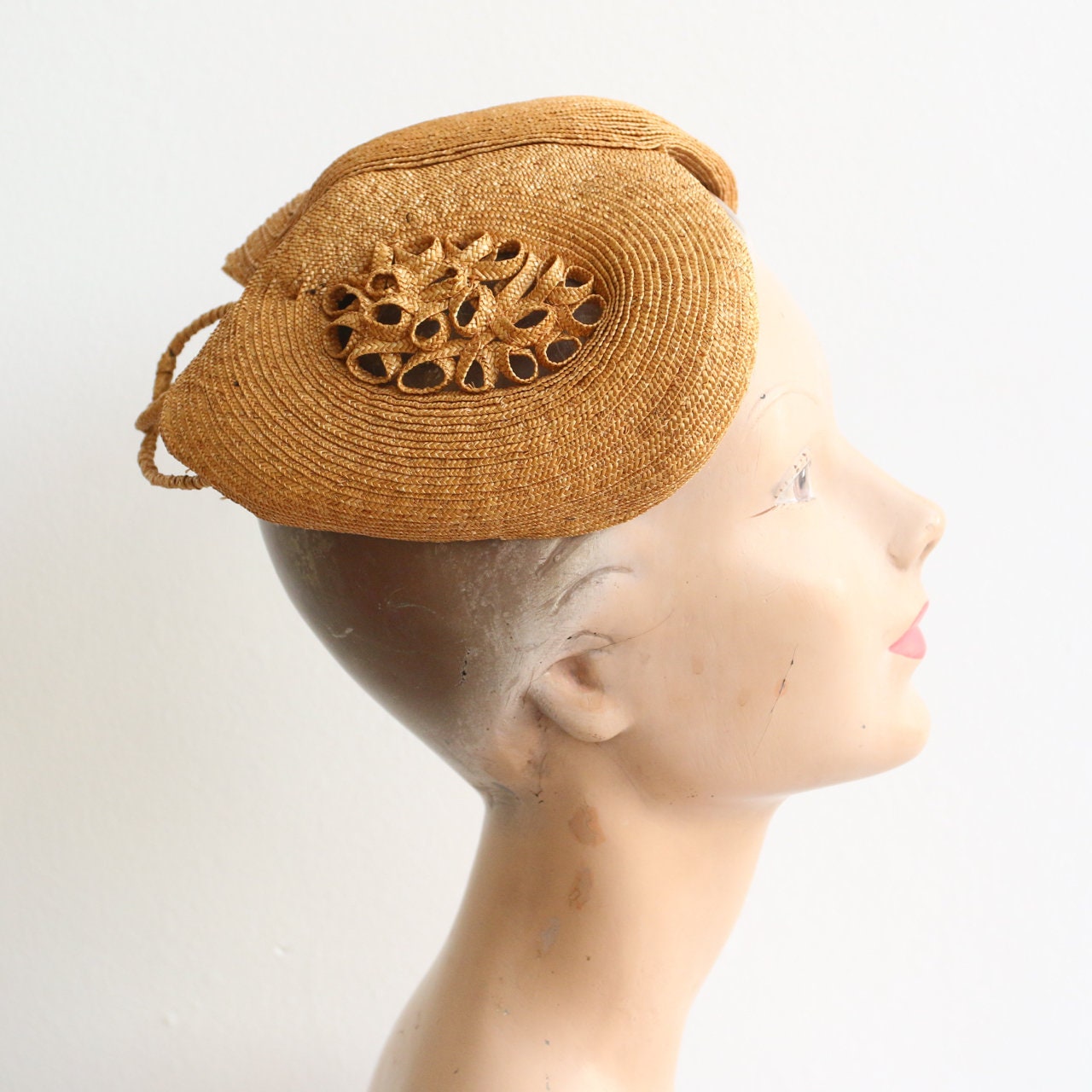 Vintage 1940's Calot Hat Vintage 1940's Straw Hat - Etsy