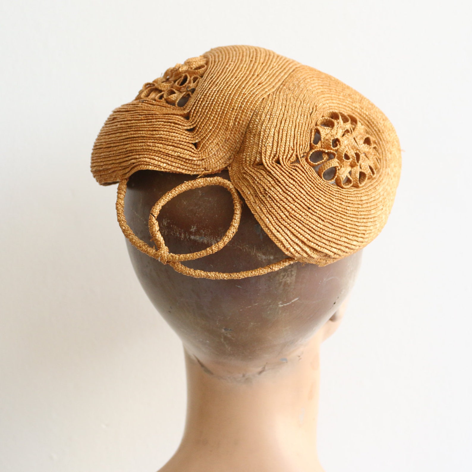 Vintage 1940's Calot Hat Vintage 1940's Straw Hat - Etsy