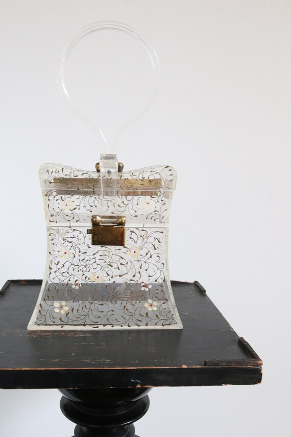 Vintage 1950's Wilardy Box Bag vintage 1950's clear l… - Gem