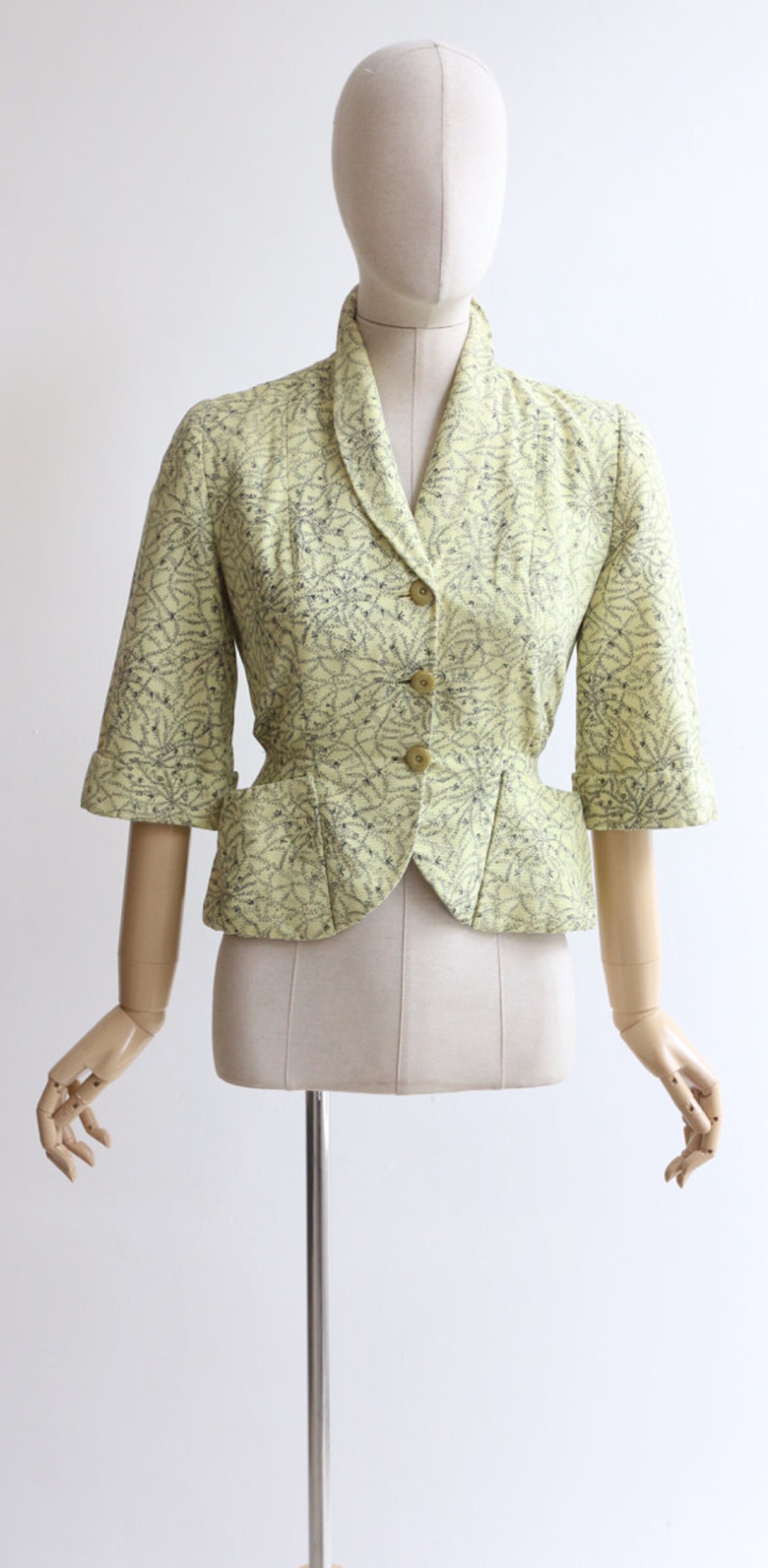 Vintage 1950's Jacket Vintage 1950's Yellow Fitted - Etsy UK