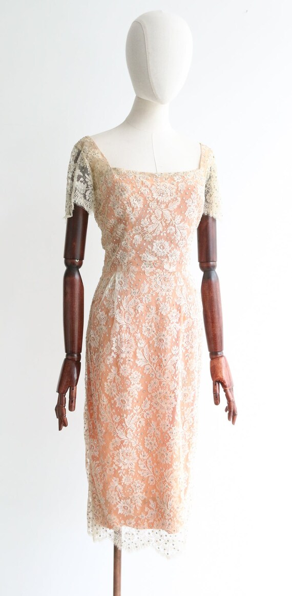Vintage 1950's Howard Greer lace and rhinestone dress… - Gem