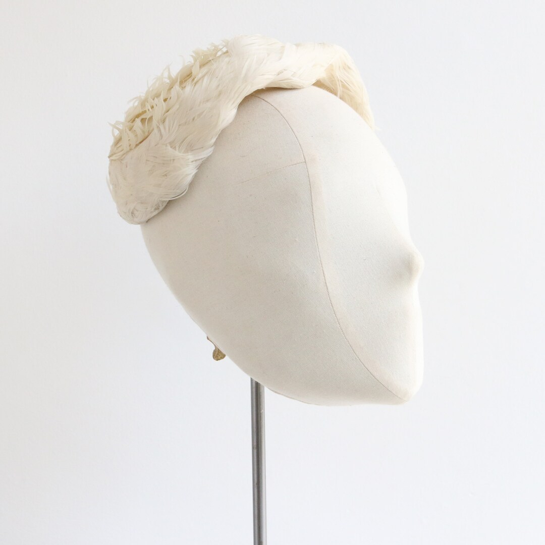 Vintage 1930's Ivory Plumage Hat 1930s Hat Original 1930s Vintage Hat ...