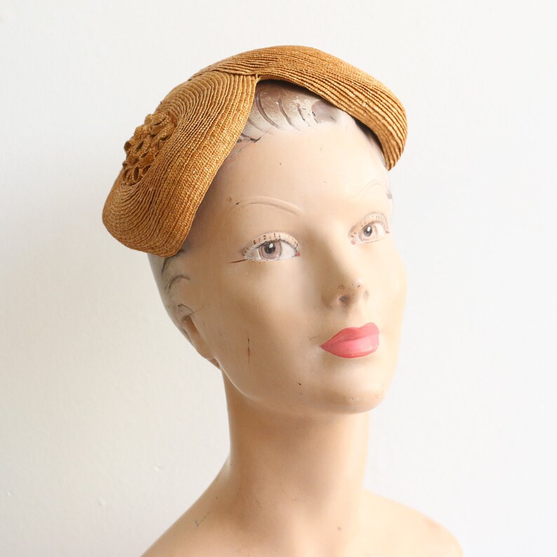 Vintage 1940's Calot Hat Vintage 1940's Straw Hat - Etsy