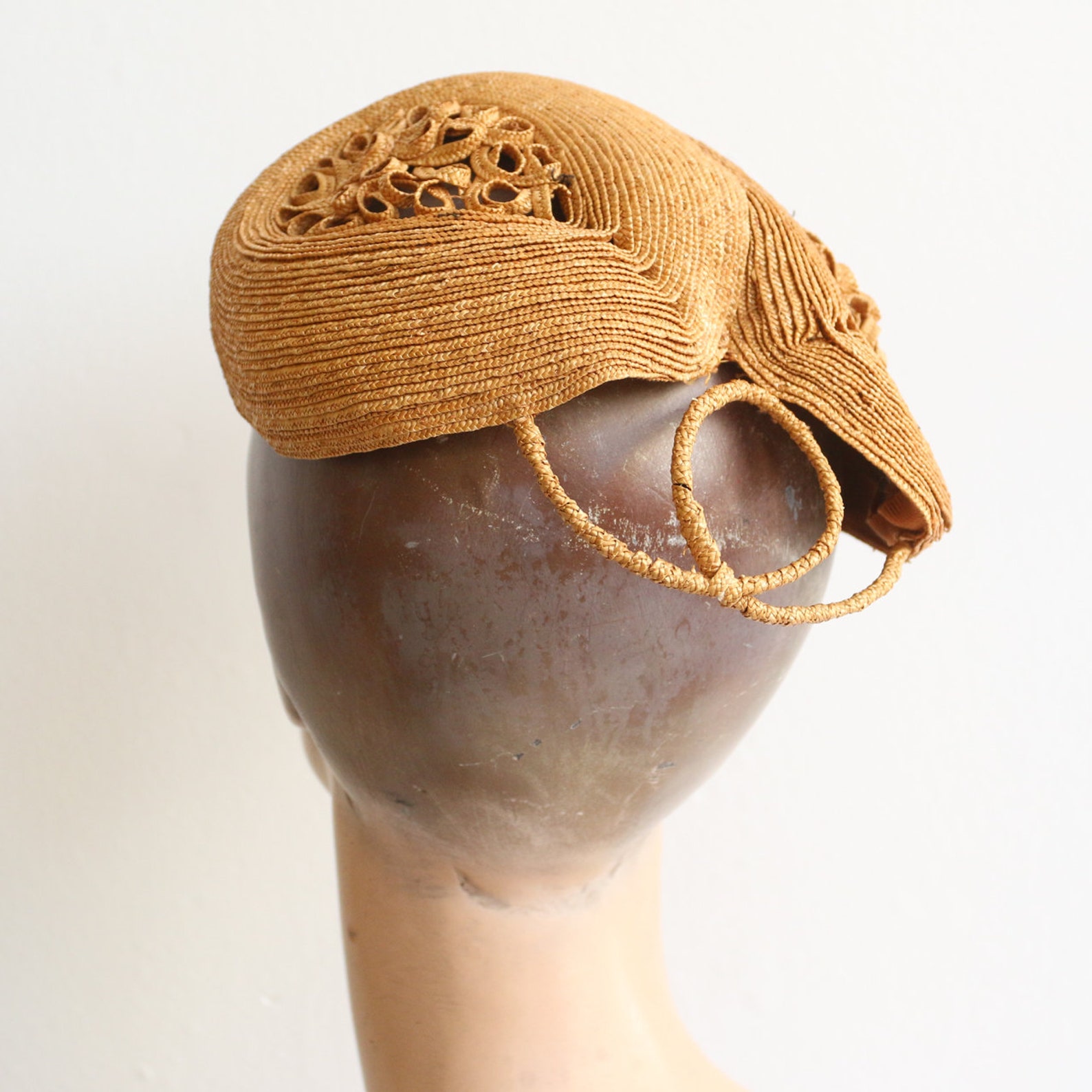 Vintage 1940's Calot Hat Vintage 1940's Straw Hat - Etsy