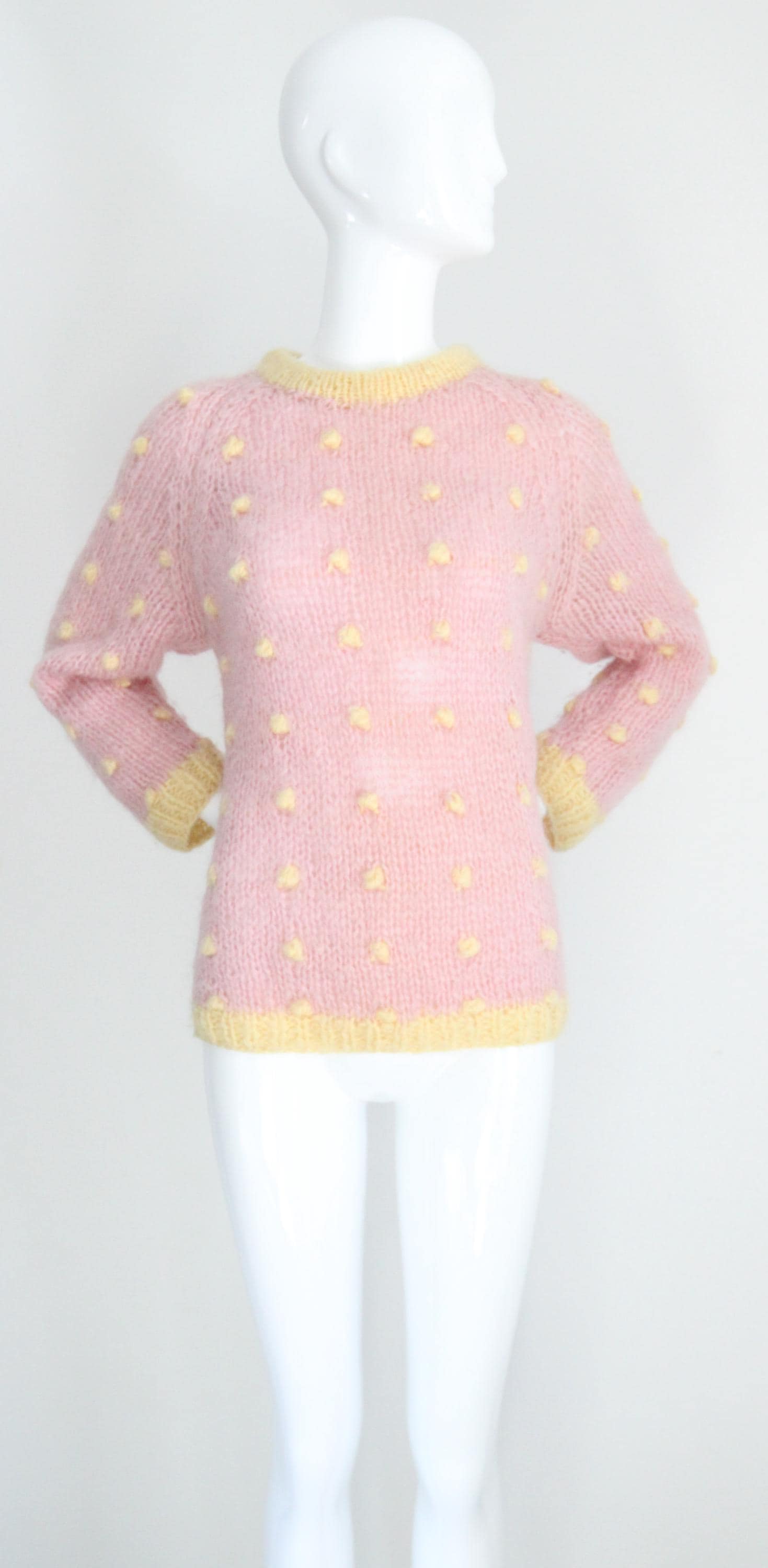 Vintage 1950's Mohair Jumper 1950's Pink Mohair Sweater Original 1950's ...