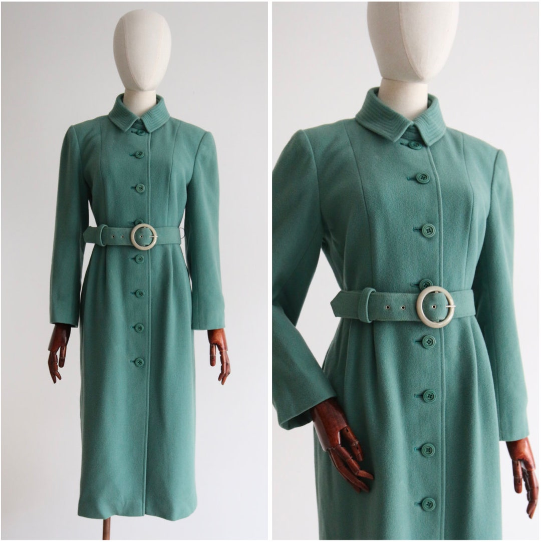 Vintage 1960's Ocean Teal Wool Coat UK 10-12 US 6-8 - Etsy