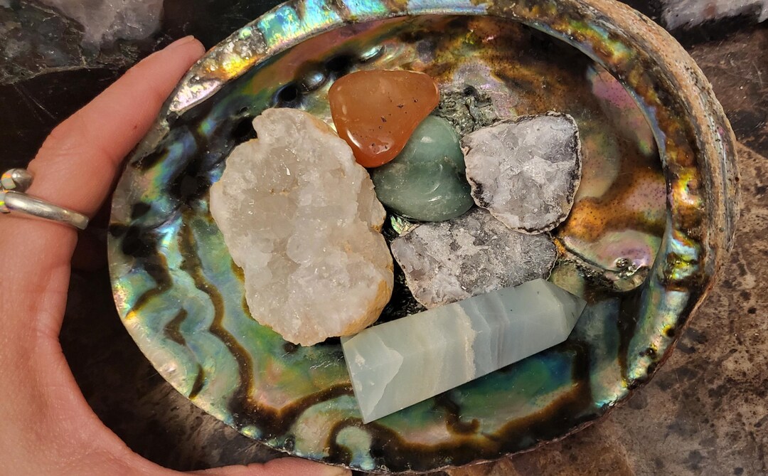 Abalone Shell Crystal Kit Mistery Mix of Clusters One Tower Crystals ...