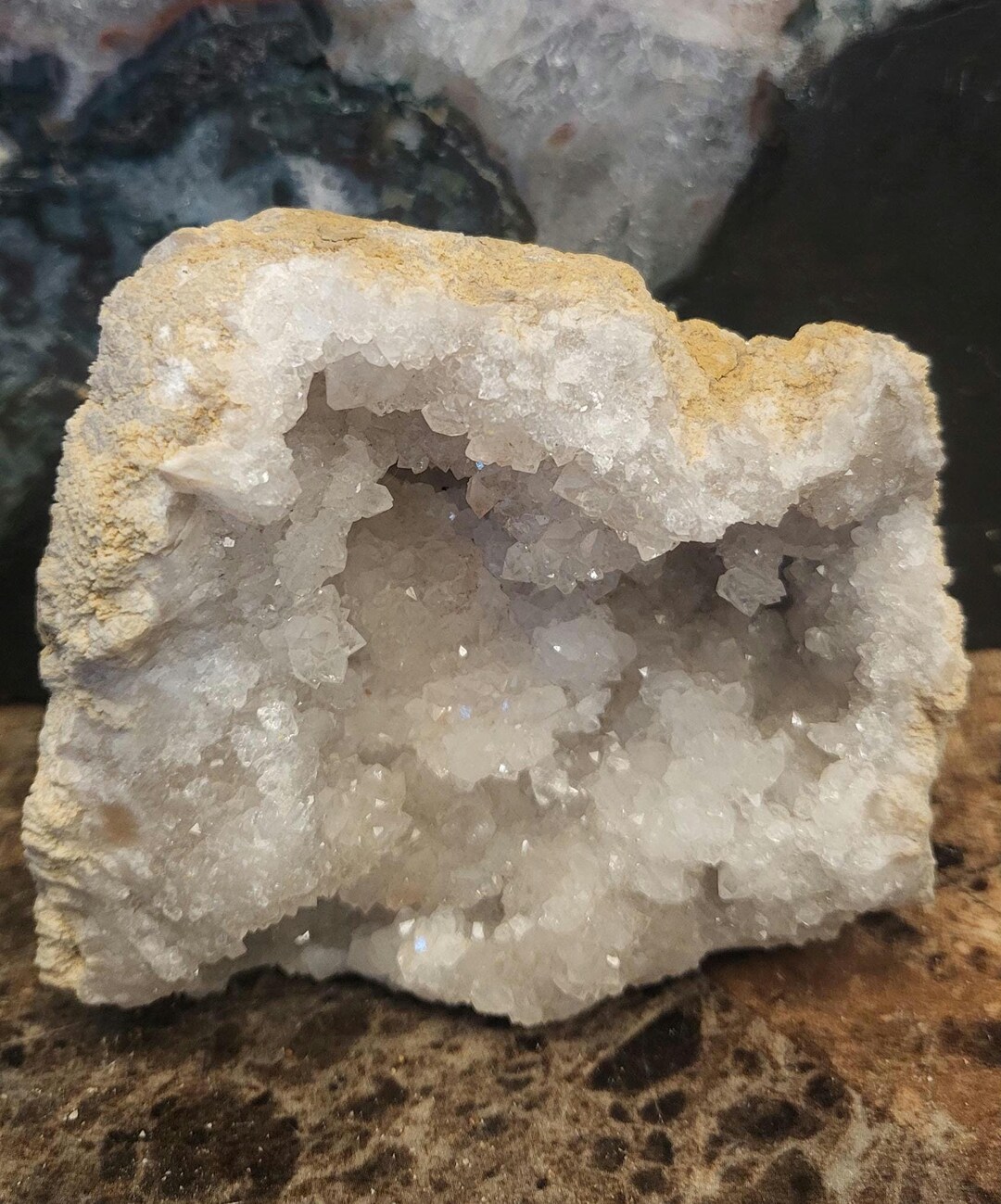 Large Opened Geode From Morocco Break Your Own Geode Cluster Crystal ...