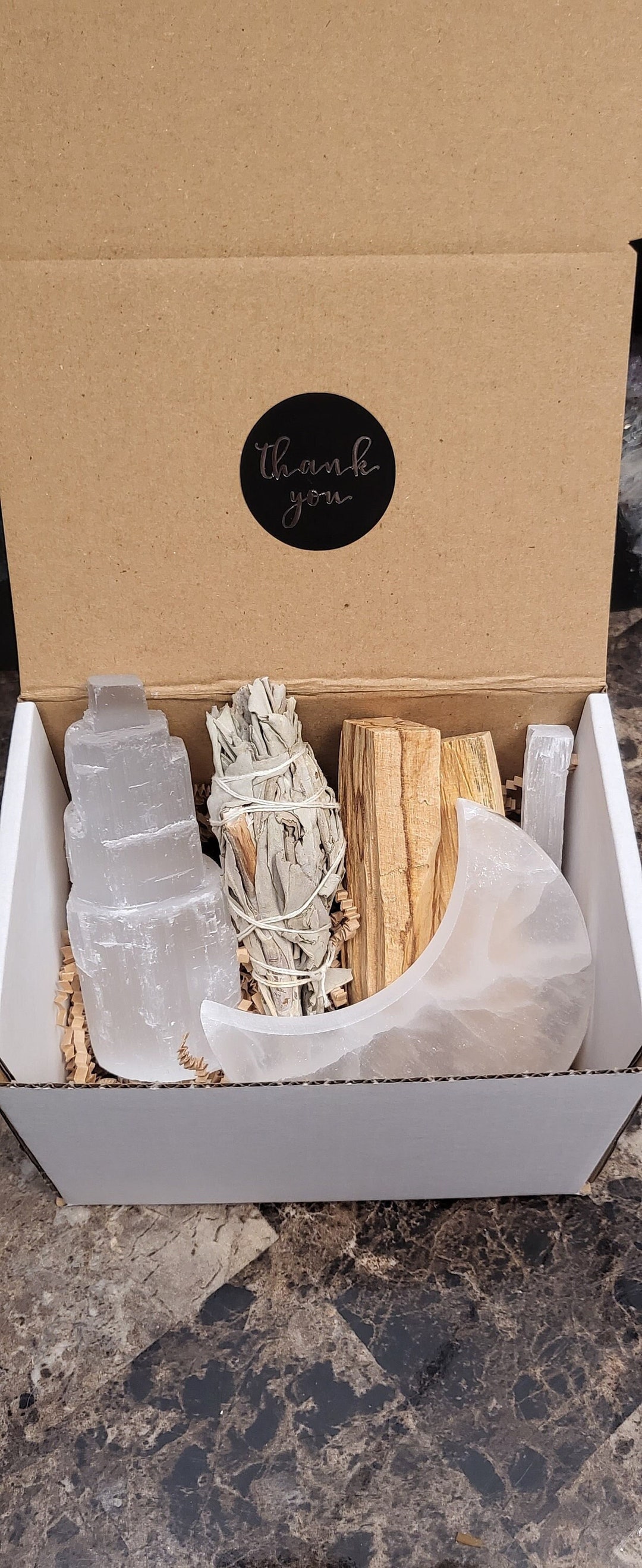 Selenite Sage Bundle Box Set Gift Box Gift Set Crystals Witchy Moon ...
