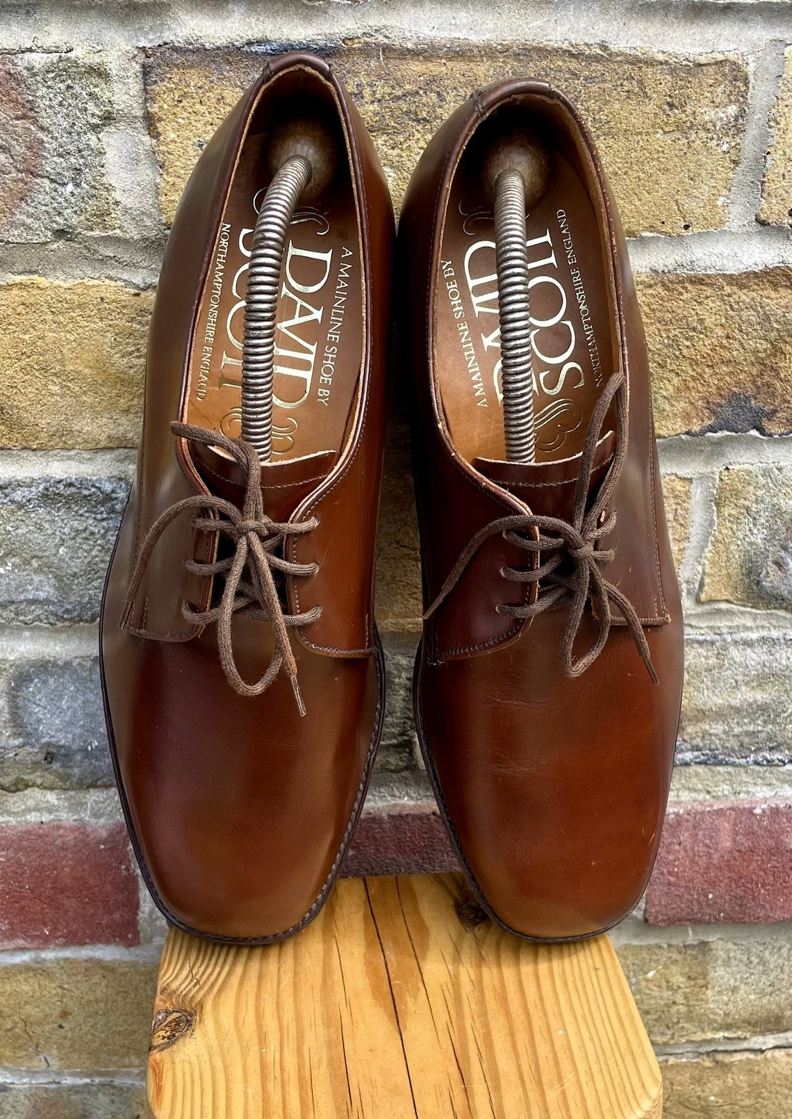 Vintage 1960's david Scott Dark Brown Plain Oxford Leather Shoes, Size ...