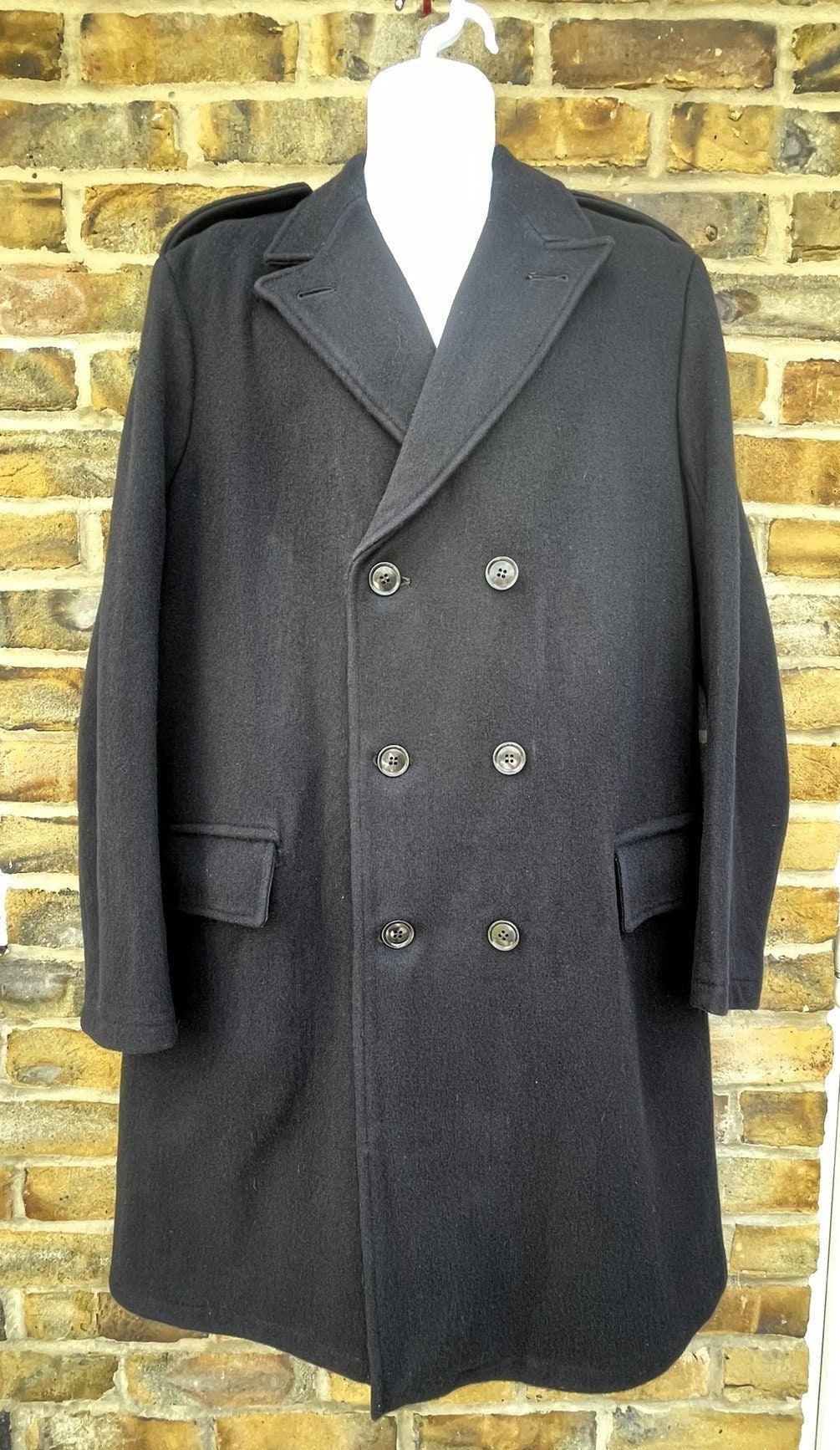 Vintage 1970's Original Pure Wool Military/seaman Long Navy Blue ...